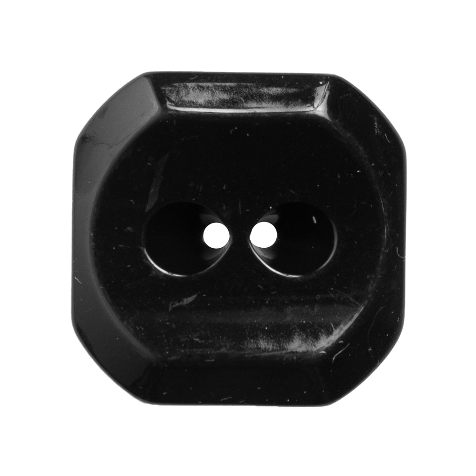 Square Plastic 2-Hole Button with Cut Corners Made in Italy - 44L/28mm