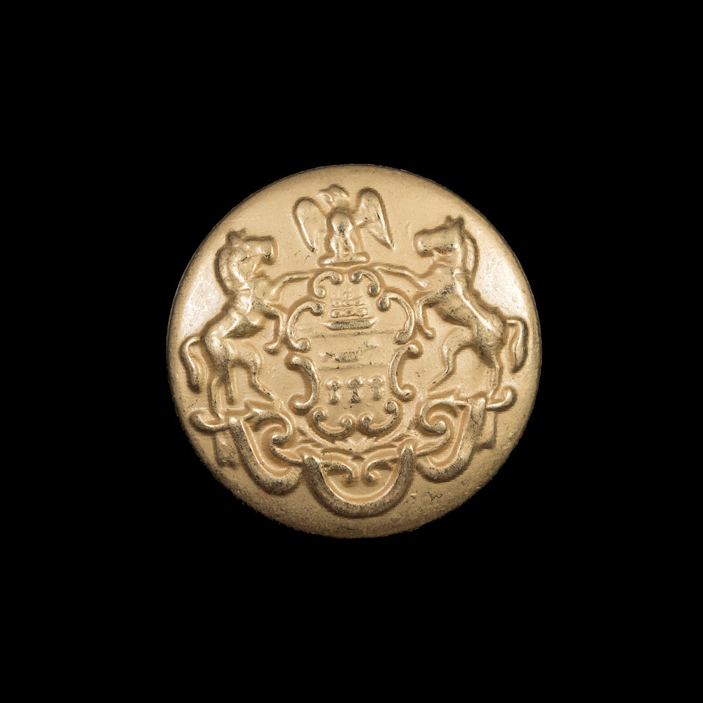 Italian Gold Metal Crest Button - 36L/23mm