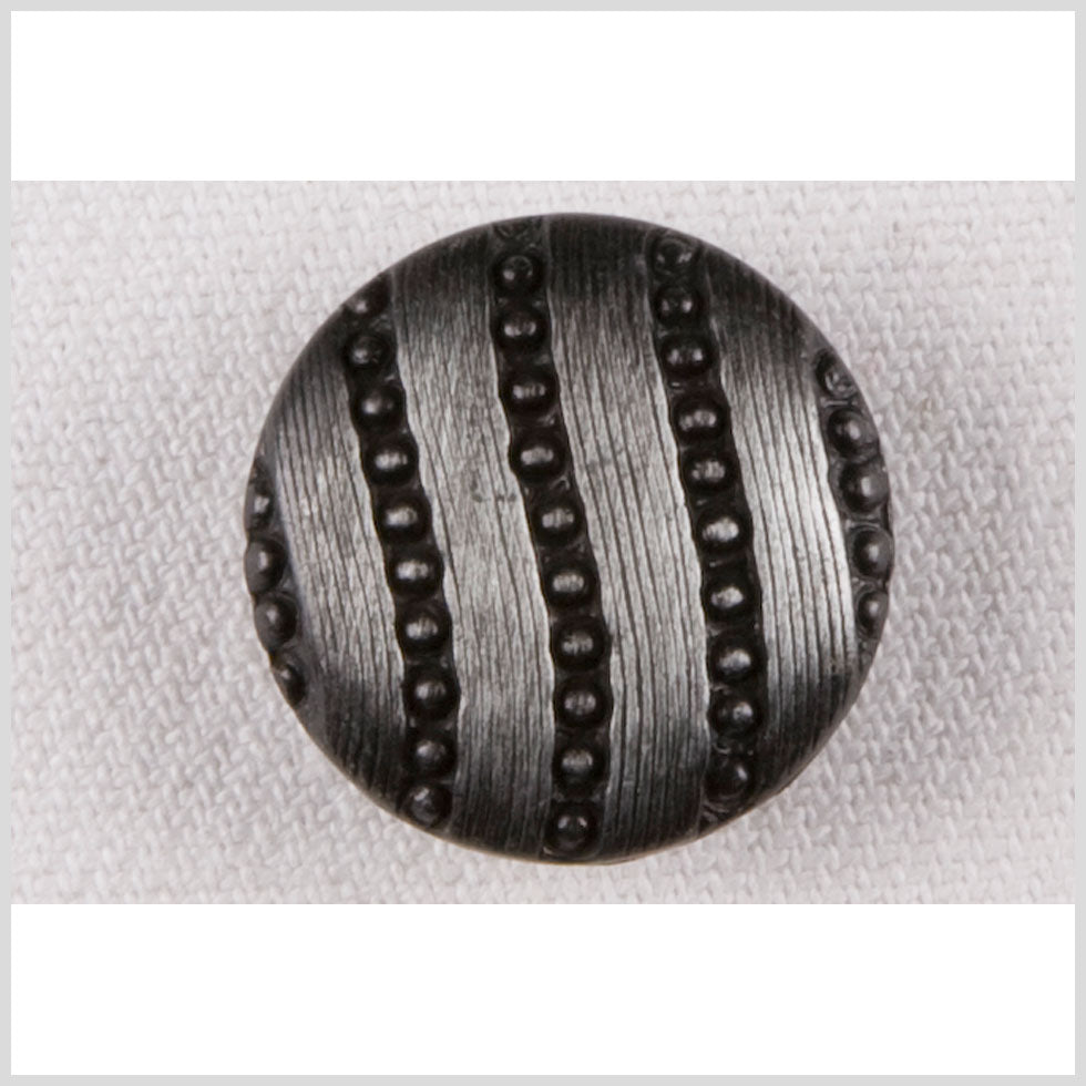 Metal Shank Back Button - 32L/20mm - Gunmetal Nailshead Wavy Stripes