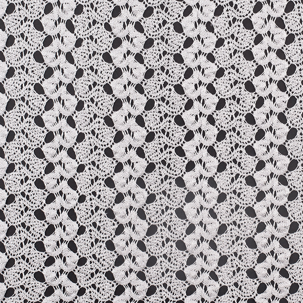 Metallic Silver Crocheted Lace