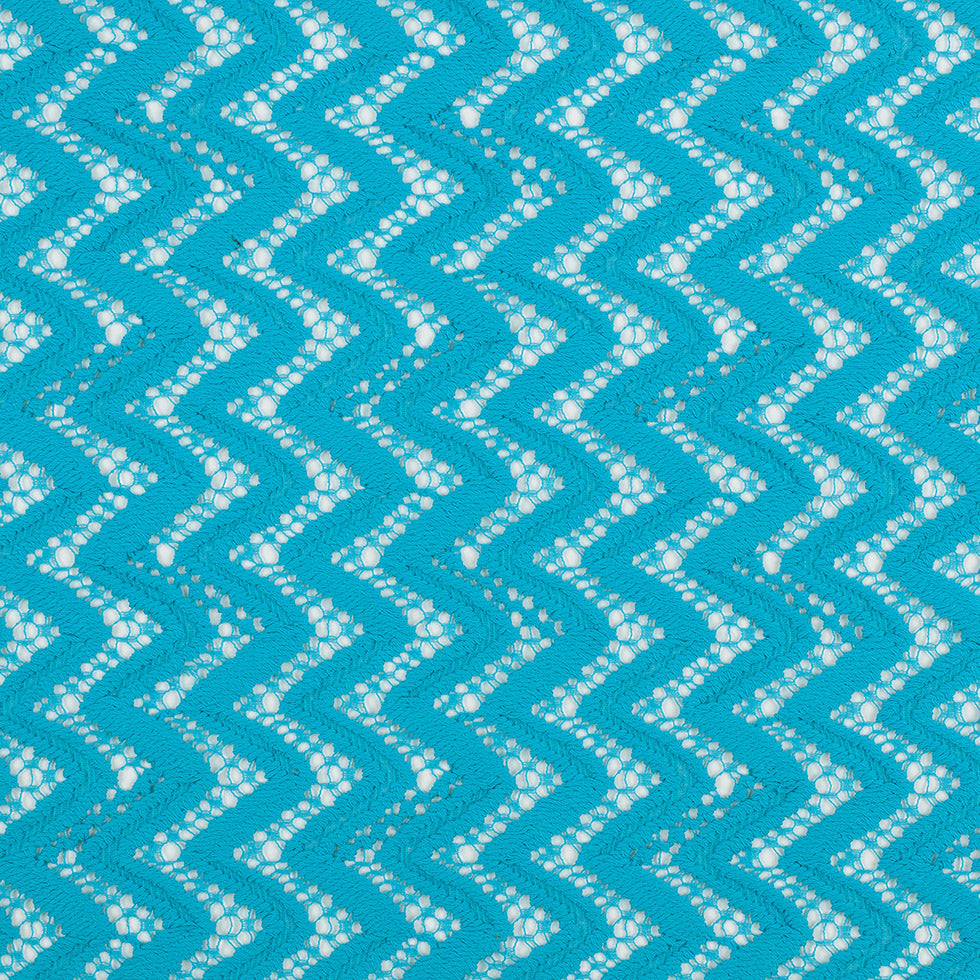Nanette Lepore Blue Atoll Zig Zag Cotton-Poly Lace