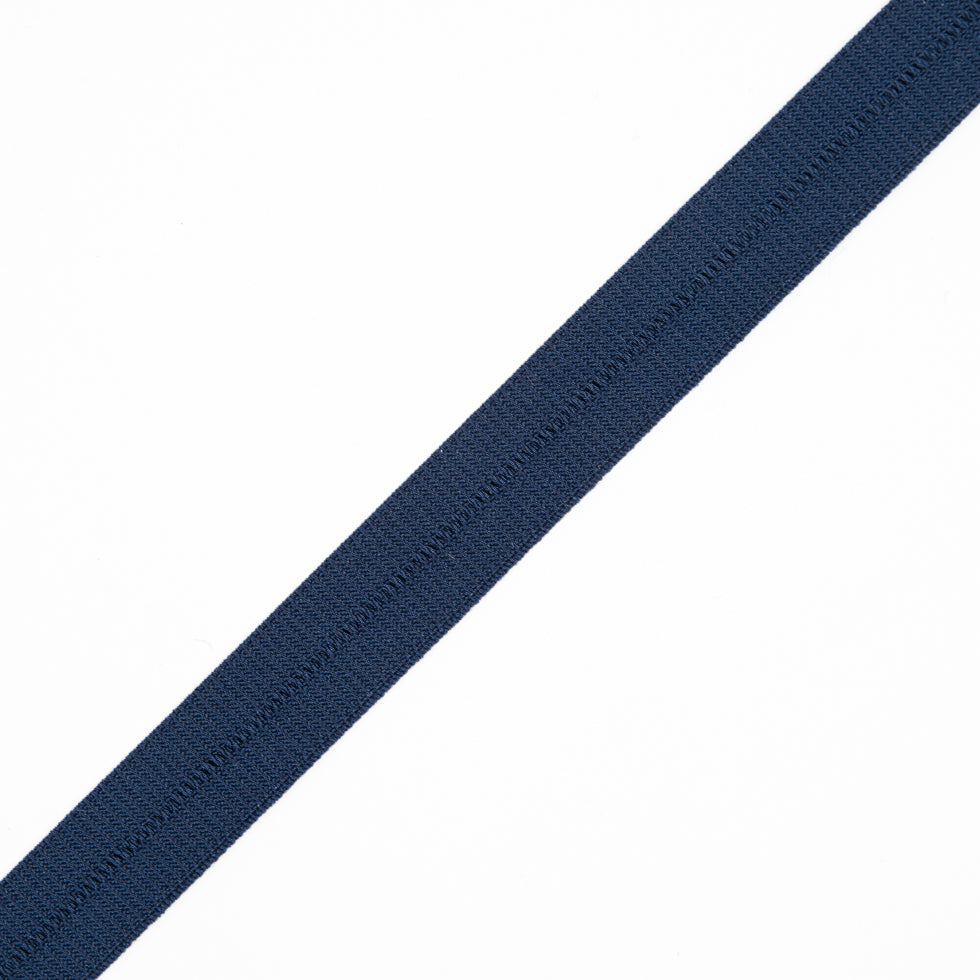 Navy Stretch Fold Over Grosgrain - 0.625"