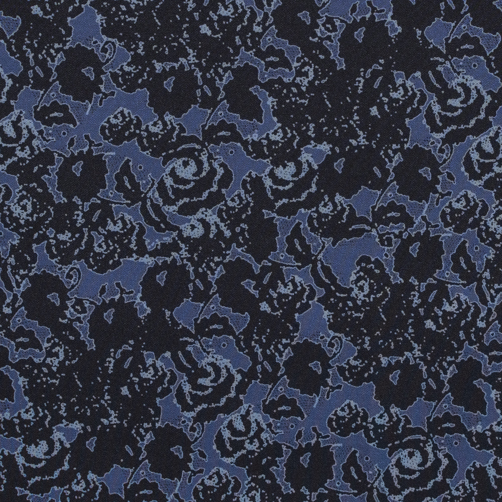 Black and Astral Aura Abstract Roses and Solid Beige Double Faced Stre