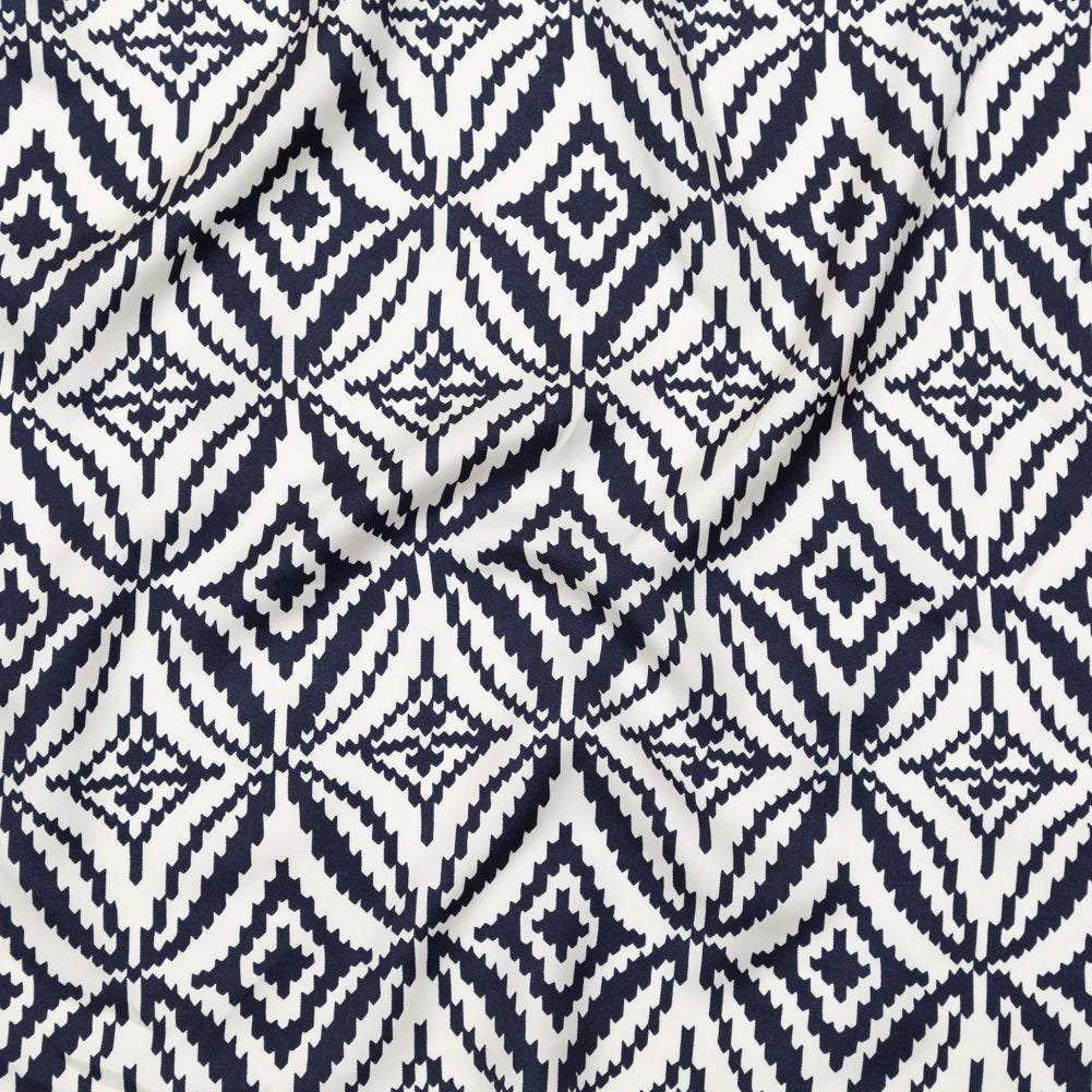 Milly Italian Night Sky and Nimbus Cloud Geometric Silk Twill