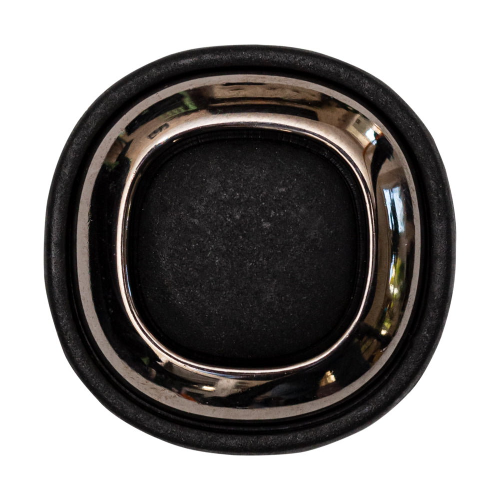 Italian Black and Gunmetal 2-Piece Plastic Button - 50L/32mm
