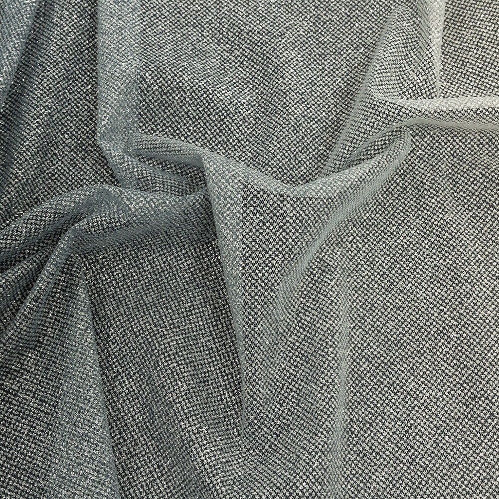 Ombre Tulle with Metallic Platinum Glitter - Navy and White - Starlet