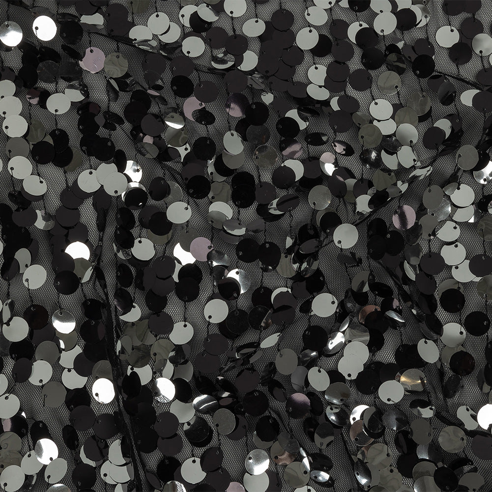 Milly Reflective Disco Ball and Gunpowder Two-Tone Circular Paillette