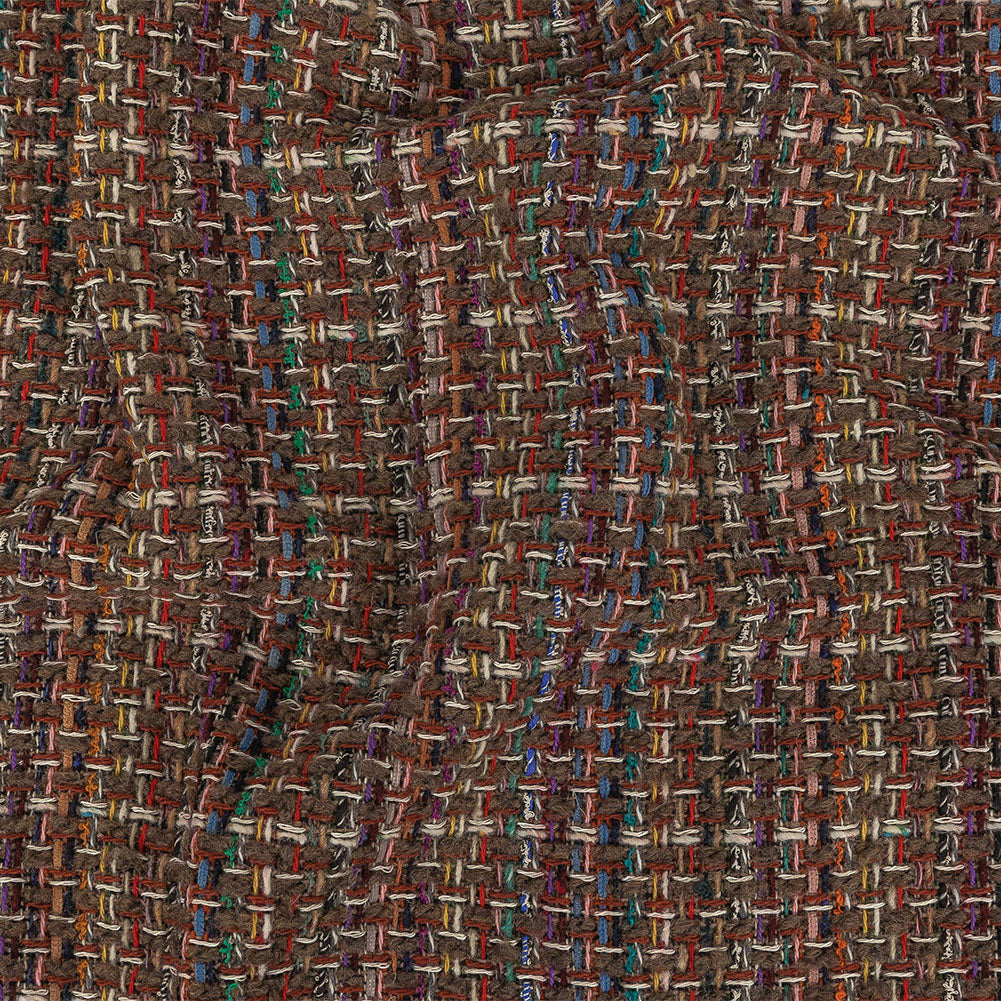 Italian Taupe, Olive and Multicolor Blended Wool Tweed