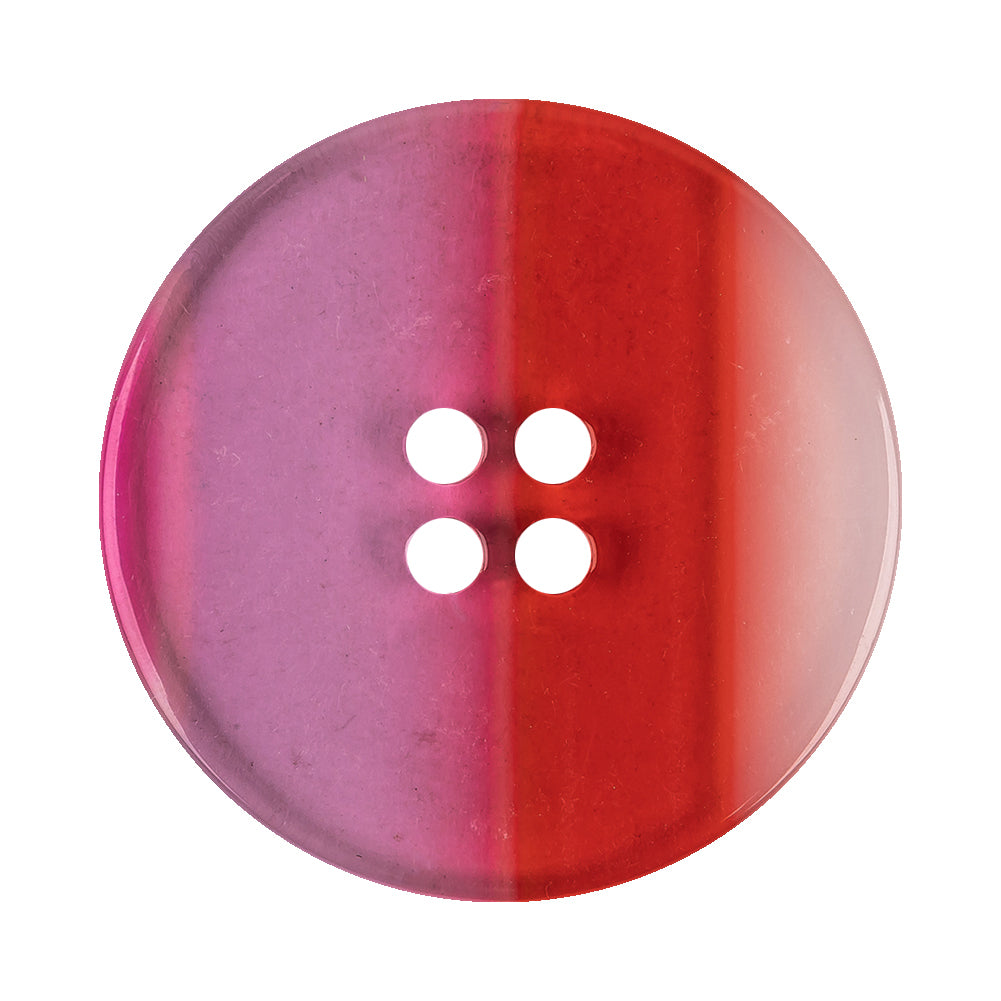 Berry Stripes Smooth Top 4-Hole Plastic Button - 54L/34mm