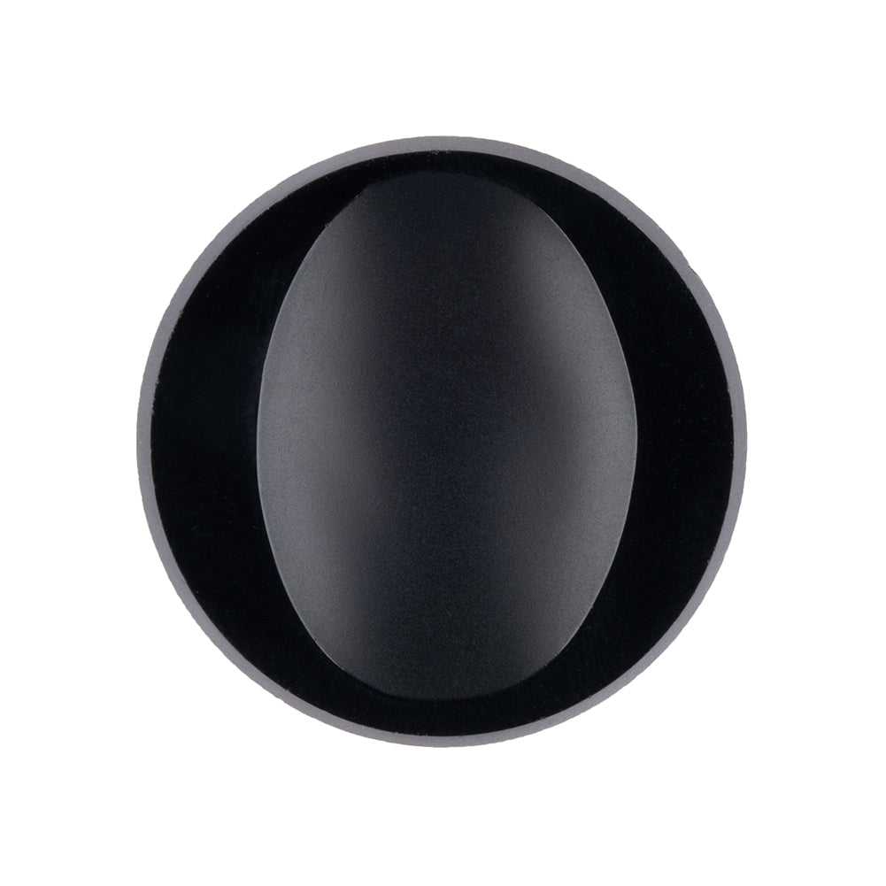 Black Concave Oval and Beveled Edge Glass Shank Back Button - 42L/27mm