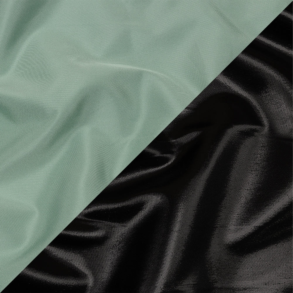 Olwyn Metallic Black and Glass Sea Double Faced Luxury Mikado