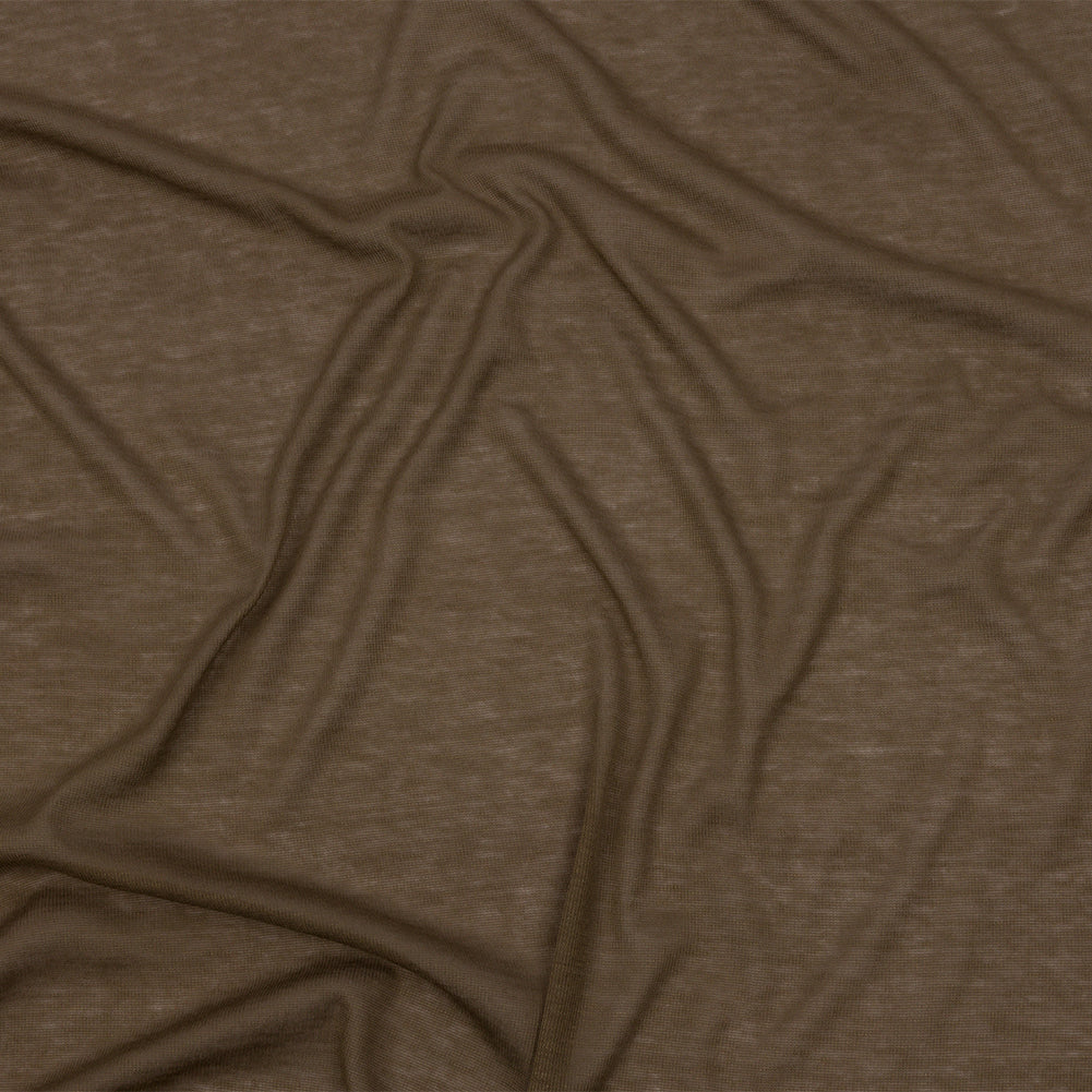 Famous Designer Dark Beige Viscose and Cotton Lightweight Interlock Kn
