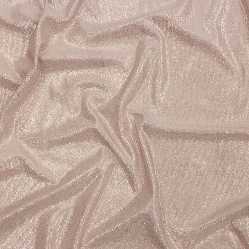 Foiled ITY Interlock Knit - Beige and Gold - Gaby Collection