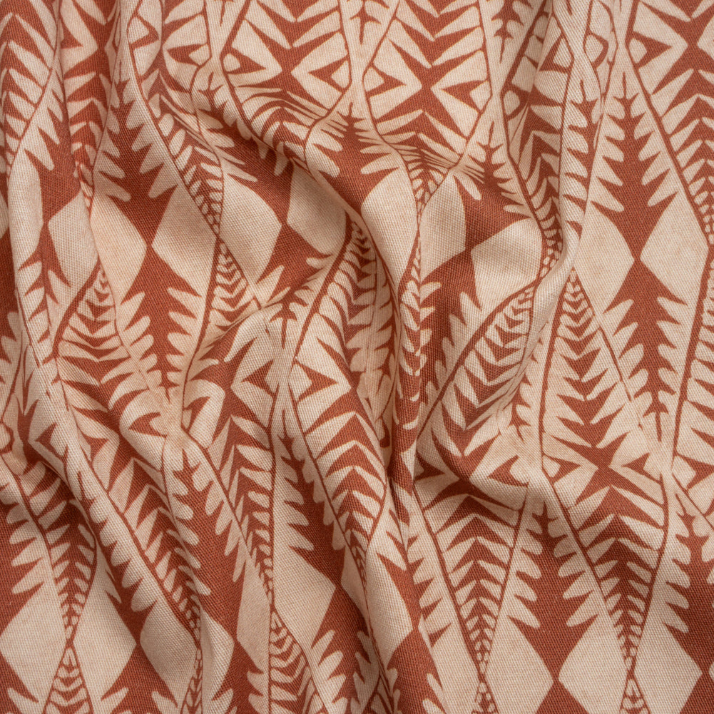 Stretch Cotton Twill Print - Sienna Abstract Diamonds - Mood Exclusive