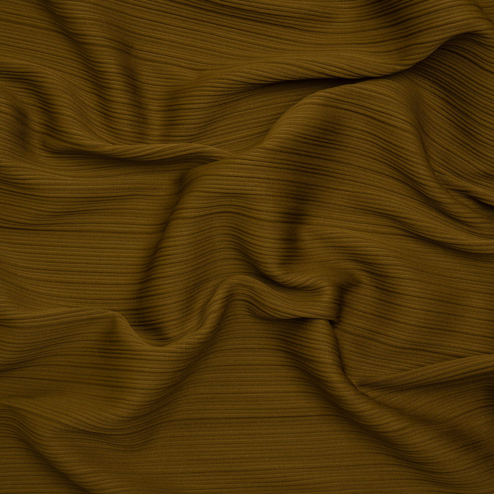 Ribbed Stretch Polyester Double Knit by Mara Hoffman - Olive - Designe