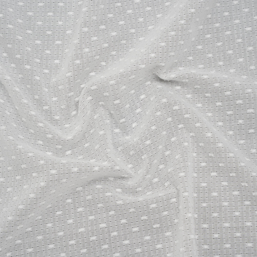 Swiss Dot Gridded Cotton Voile - Off White - Famous Australian Designe