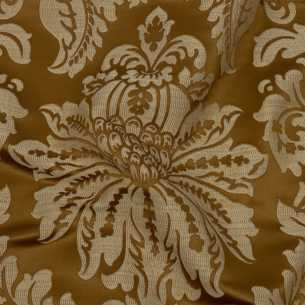 Drapery Jacquard - Bronze Leafy Damask - British Imported