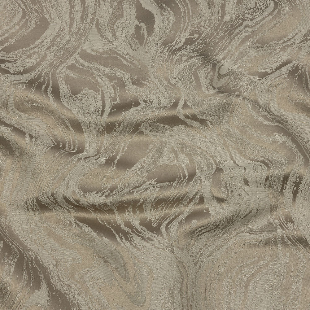 Metallic Drapery Jacquard - Limestone Metamorphic Swirls - British Imp