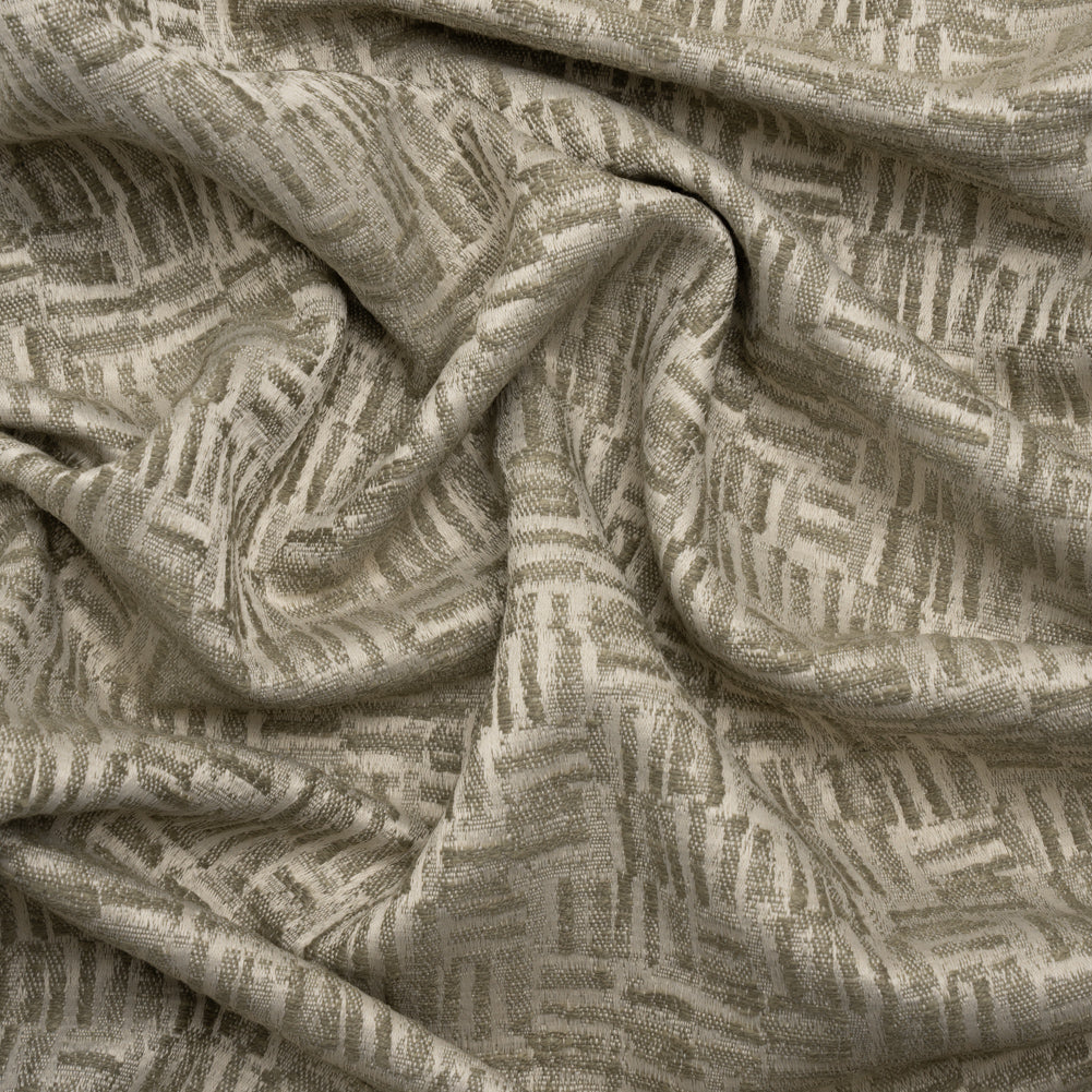 Recycled Polyester and Cotton Drapery Jacquard - Limestone Little Line