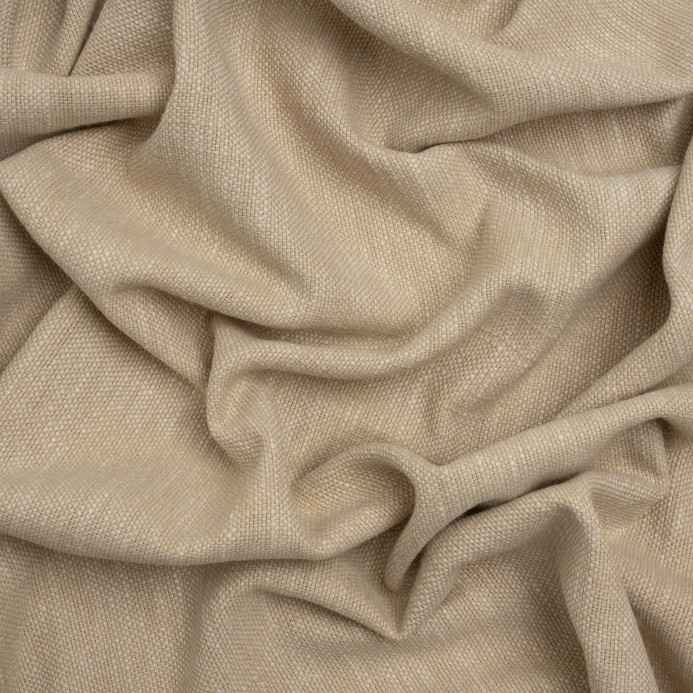 Linen Look Recycled Polyester and Cotton Woven - Flax - British Import