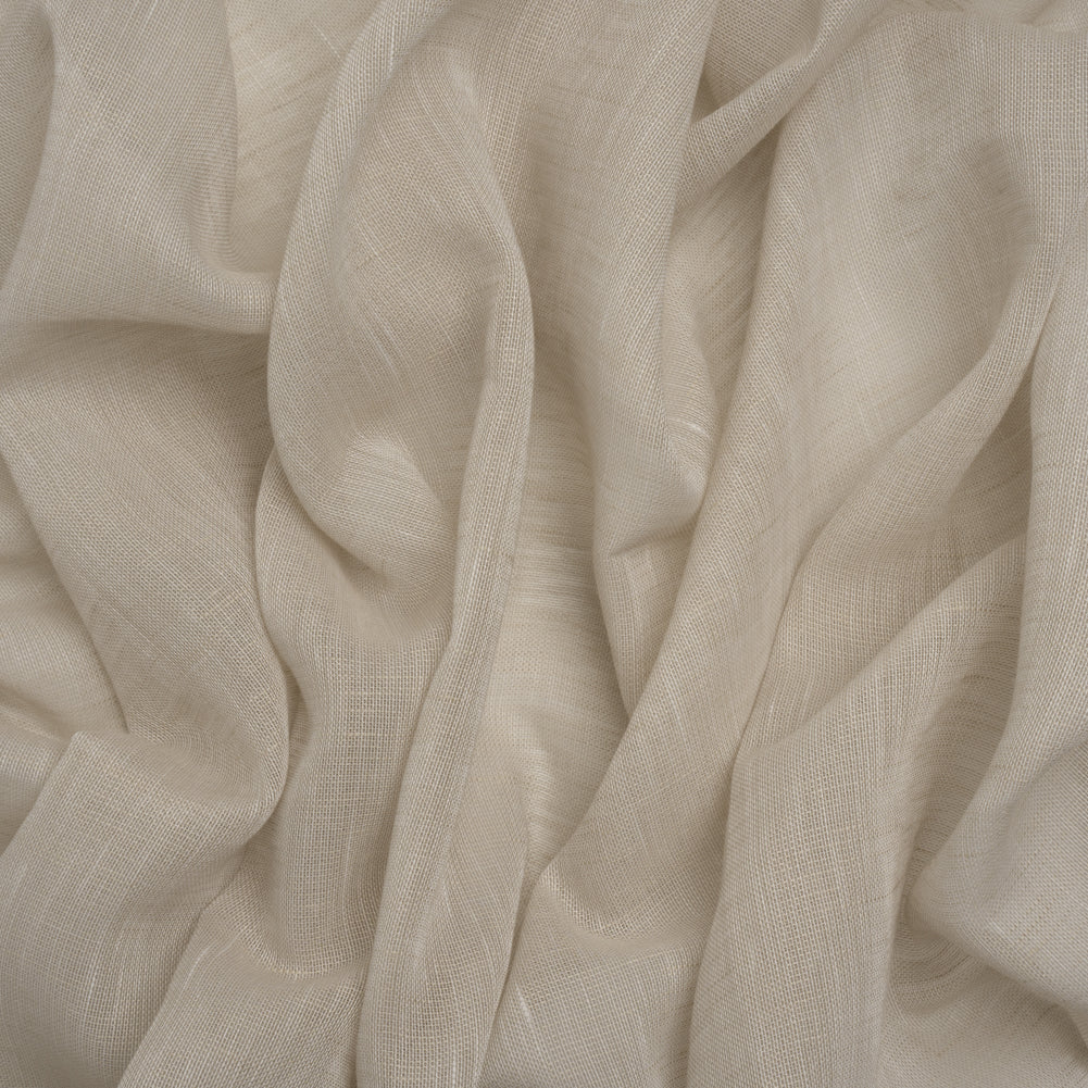 Crisp Linen Blend Drapery Sheers 122" - Flax - British Imported