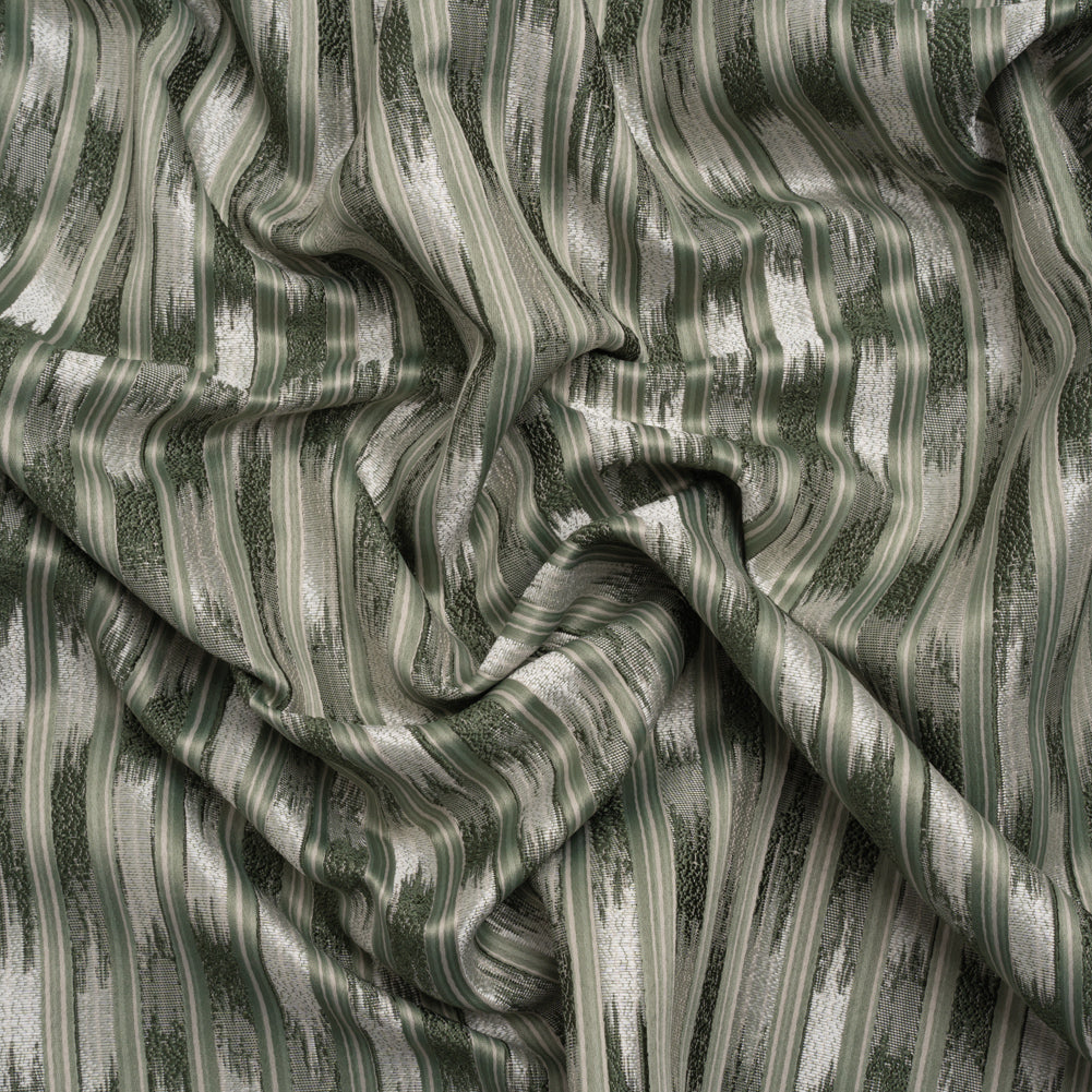 Recycled Polyester Drapery Jacquard - Forest Streaking Stripes - Briti