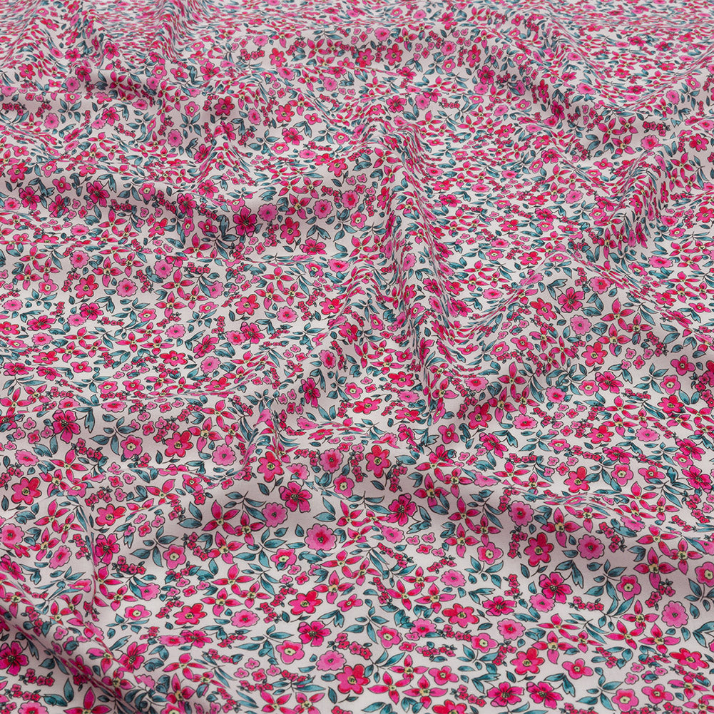 Cotton Voile - Pink Floral - Botanical Stroll Print - Mood Exclusive S